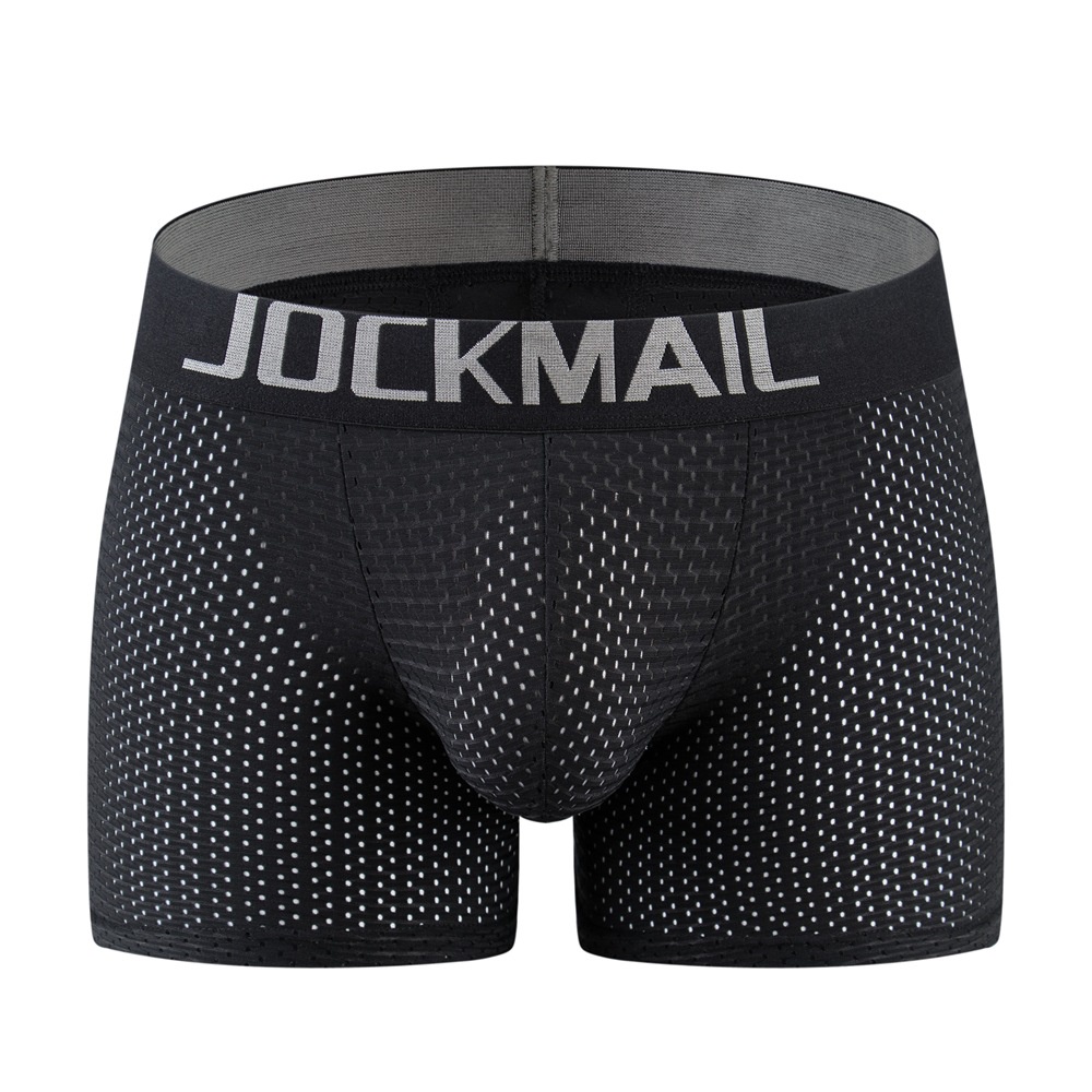 JOCKMAIL Long Mesh Hip-Lifting Men's Boxer Briefs Padded Sponge Fake ...