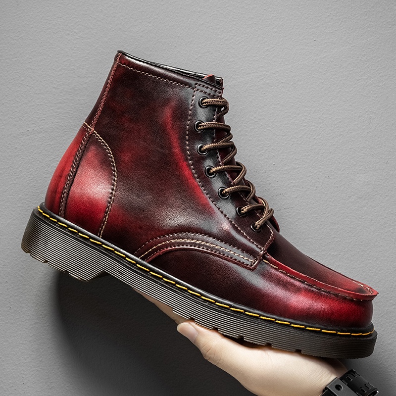 New English Men's Martin Boots Daily Cowhide Martin Boots Outdoor ...