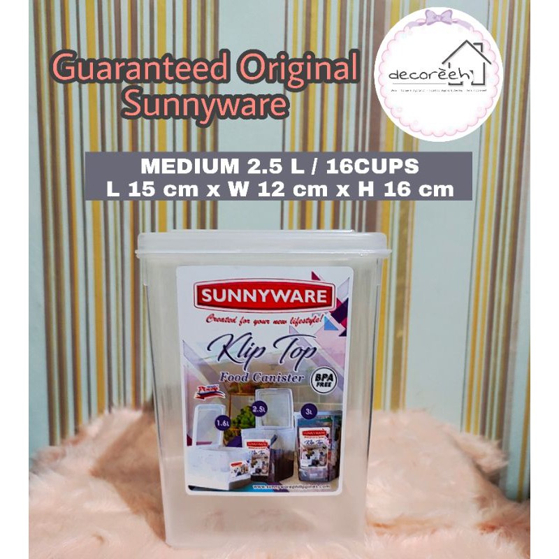 (SET OF 3) KLIPTOP FOOD CONTAINER CANISTER SUNNYWARE and MACROWARE ...