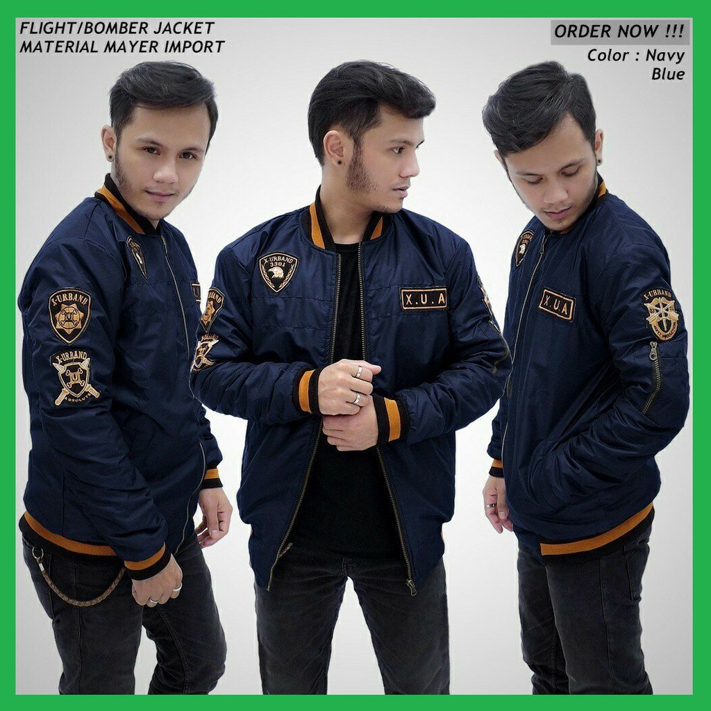 Cool XUA Men's Bomber Jacket Navy Mayer Import Boomber Jacket Thick ...