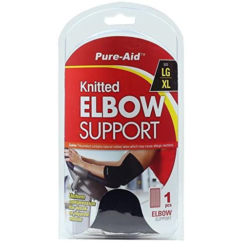 Pure-Aid Knitted ELBOW SUPPORT (LG/XL) (Uniform Compression for Weak or ...