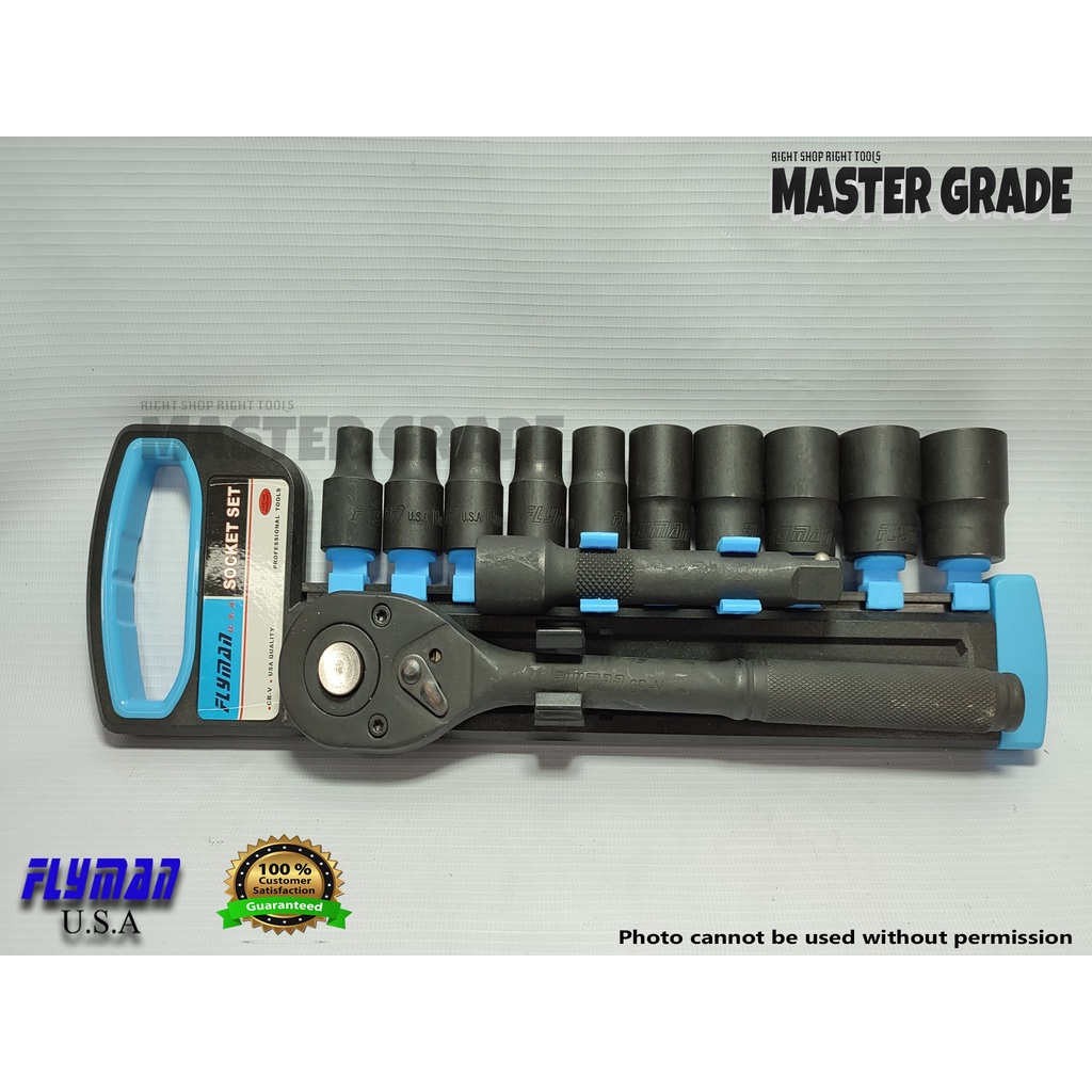 MG ORIGINAL FLYMAN HEAVY DUTY COMPACT BLACK SOCKET SET (COD) | Shopee ...