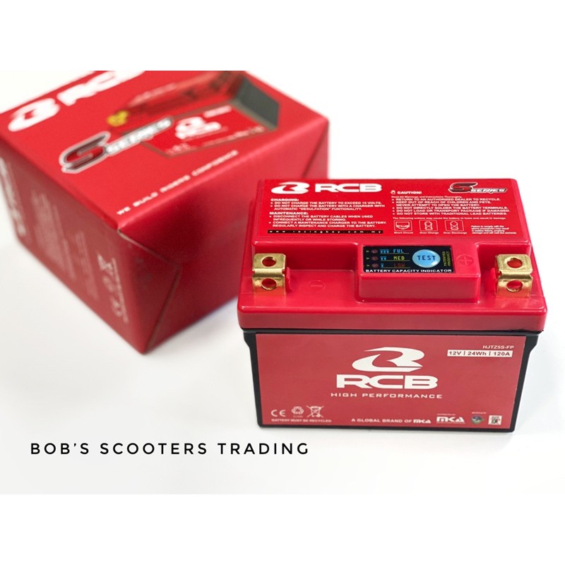 RCB Battery Lithium S-Series 5L (12V/24WH/120A) UNIVERSAL TO ALL ...