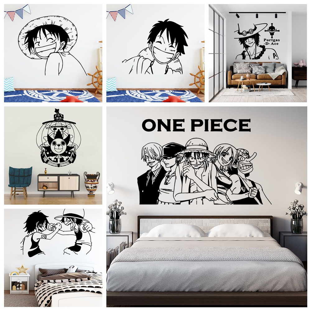 Cartoom One Piece Wall Decal Living Room Removable Mural Luffy For ...