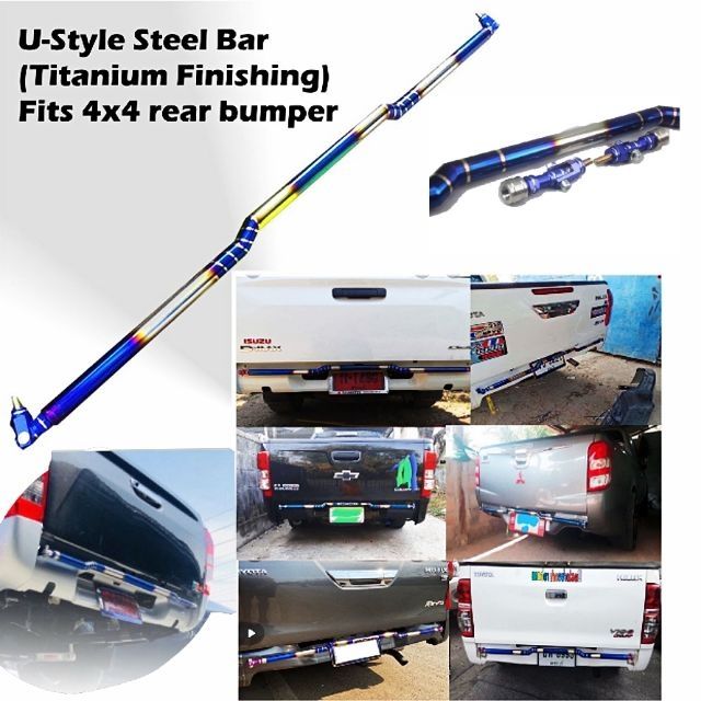 CAR UNIVERSAL BUMPER TITANIUM BAR CRASH BULL V C SHAPE with joint ...