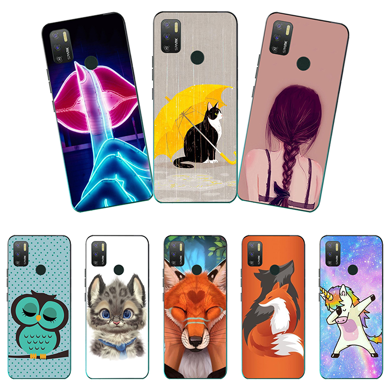 Phone Case For Tecno Spark 6 Air KE6 KE6J Soft TPU Relief Silicone Case ...