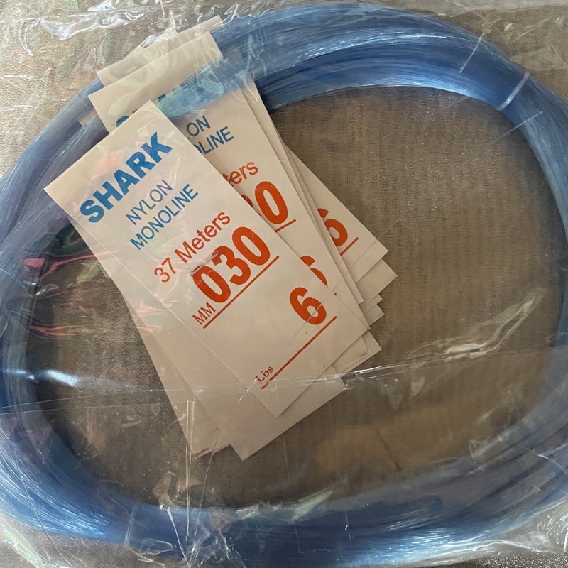 SHARK BLUE NYLON MONOLINE 37MTS/PACK/10 COILS (025mm-060mm) | Shopee ...