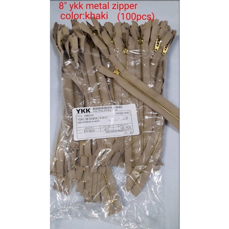 Ykk 8" metal zipper sold per (1 dozen) and (50pcs) | Shopee Philippines