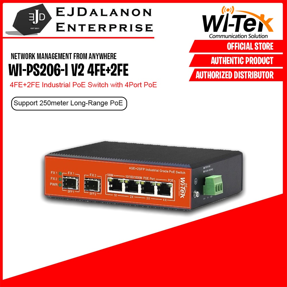 Wi-Tek Wi-Ps206-I V2 Industrial Poe Switches | Shopee Philippines