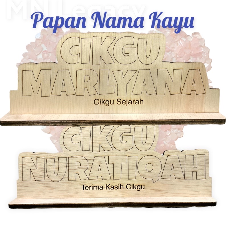 Custom Made -Design 2 : Papan Tanda Nama Meja / Stand Name Signage ...