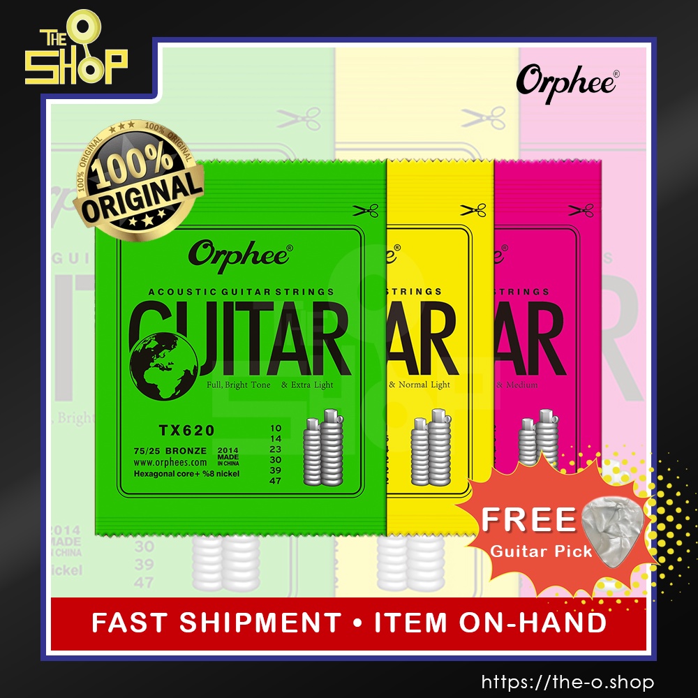 Acoustic Guitar Strings By Orphee [100% Original/Authentic] | FREE PICK ...