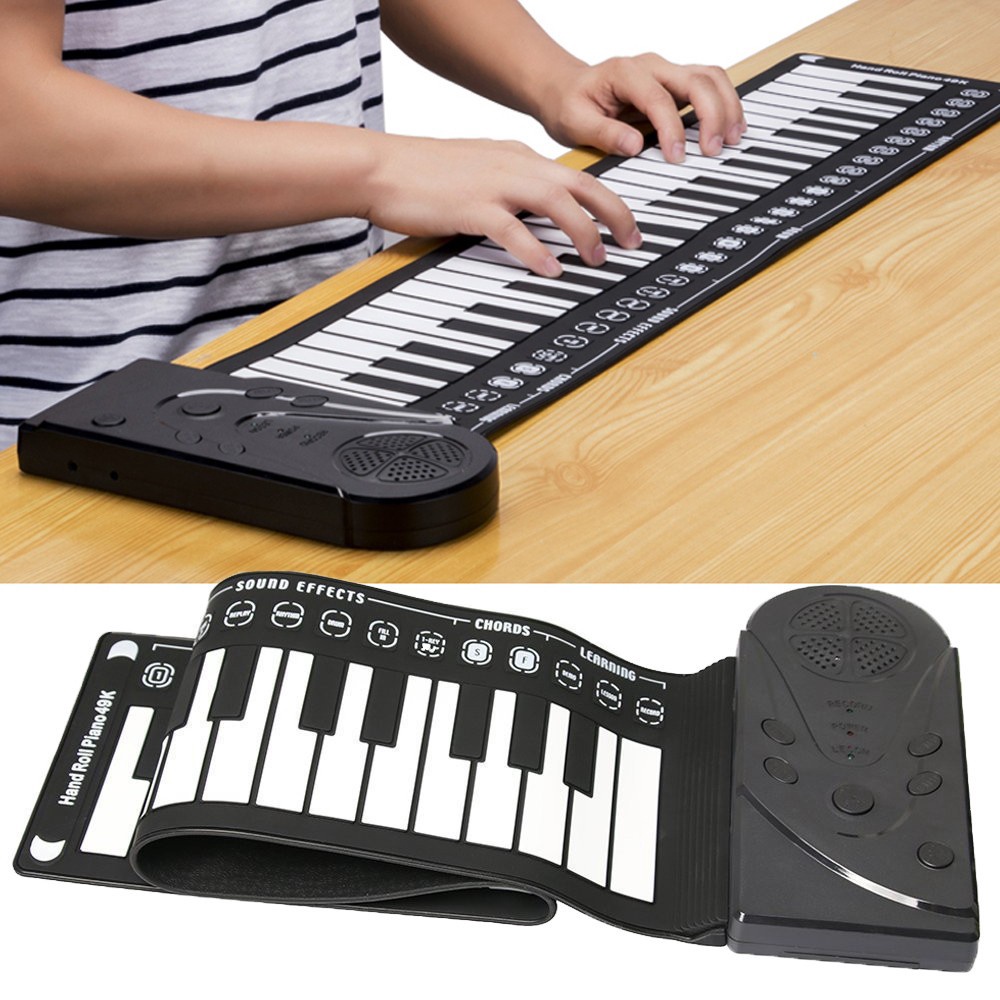 E-SONIC Portable 49 Keys Roll Up Electronic Piano Flexible Foldable ...