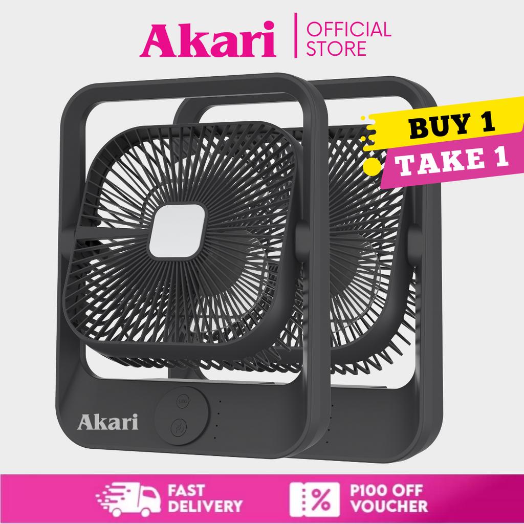Akari Buy 1 Take 1 - 8" Rechargeable Box Fan w/ LED (ARF-8058) | Shopee ...