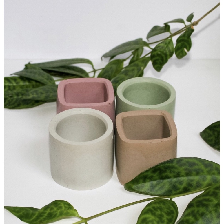 Mini round & square plant pots for small plants | candle vessel | mini ...