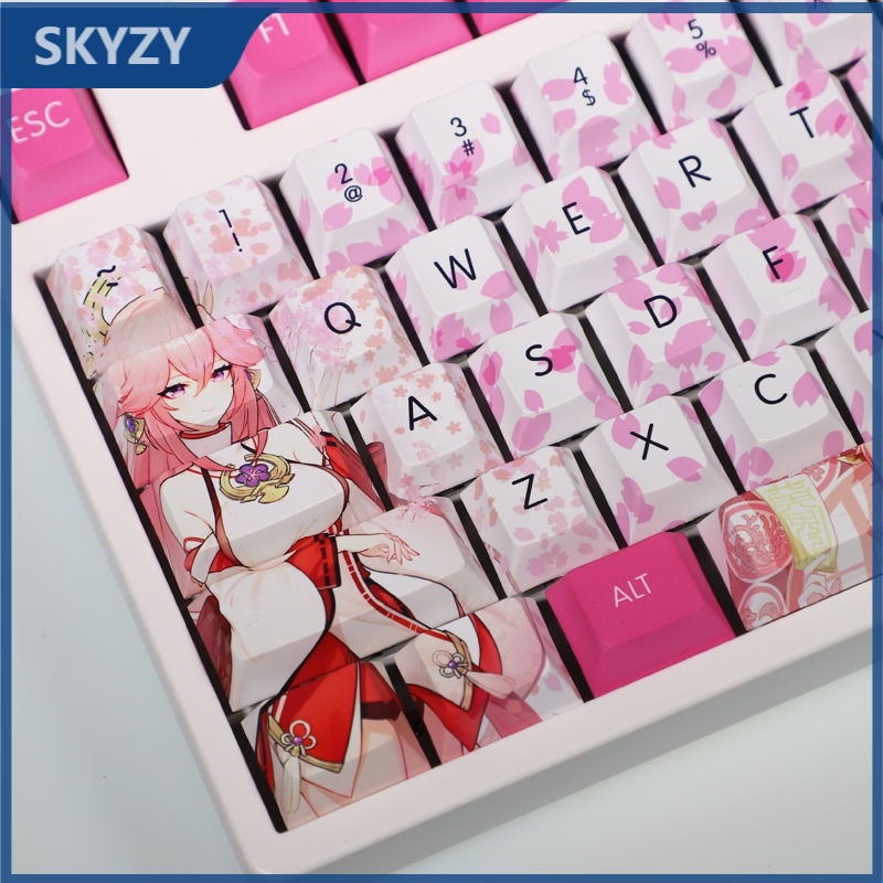 Genshin Impact keycap Cherry Prifile Yae Miko Miss Fox theme anime ...