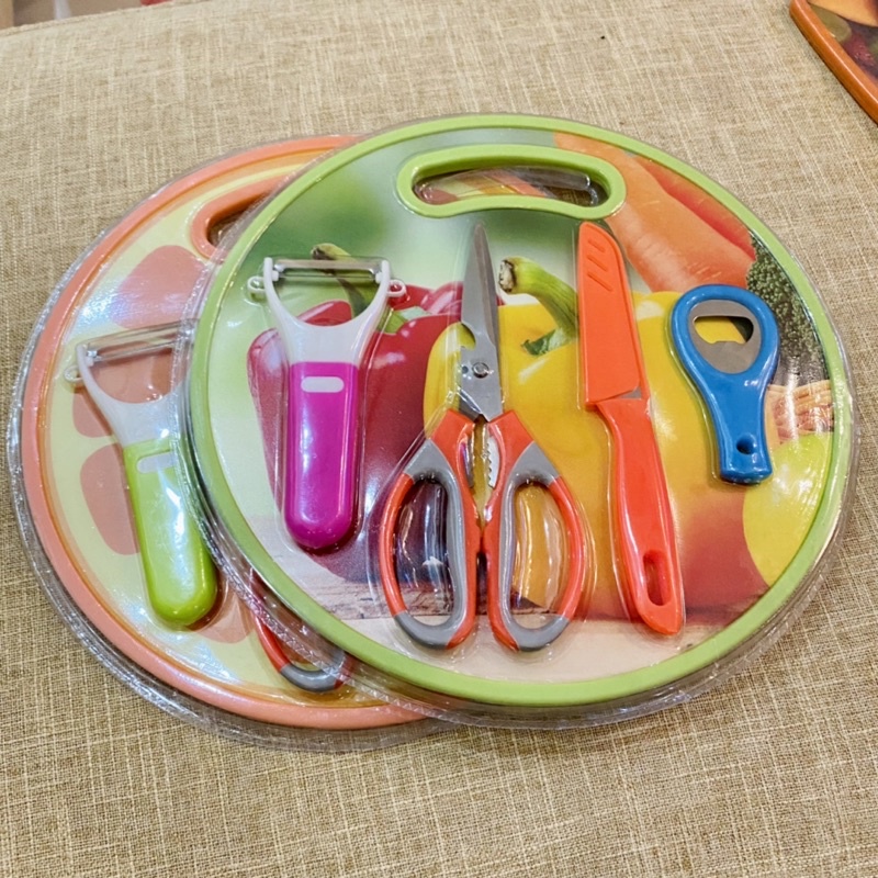 Plastic Chopping Board Set Cutting Board set with Knife Scissors Peeler ...