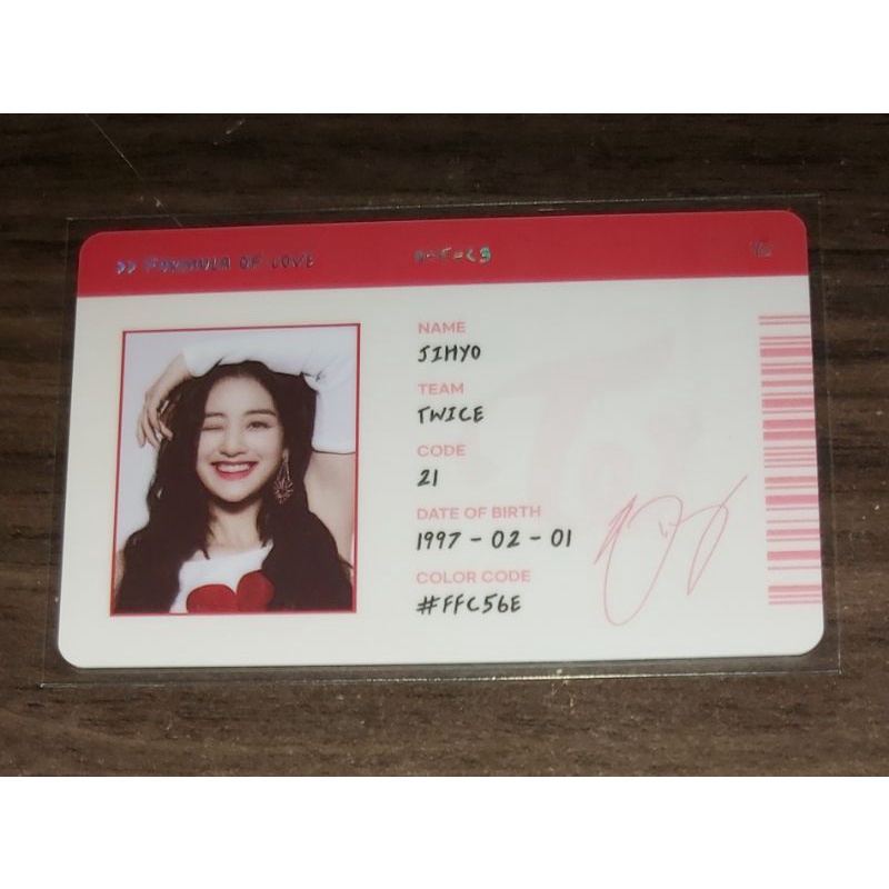OFFICIAL TWICE FORMULA OF LOVE JIHYO SCIENTIST ID CARD PHOTOCARD ...