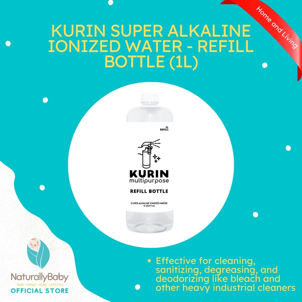 Kurin Super Alkaline Multipurpose Ionized Water Refill Bottle - 1L ...
