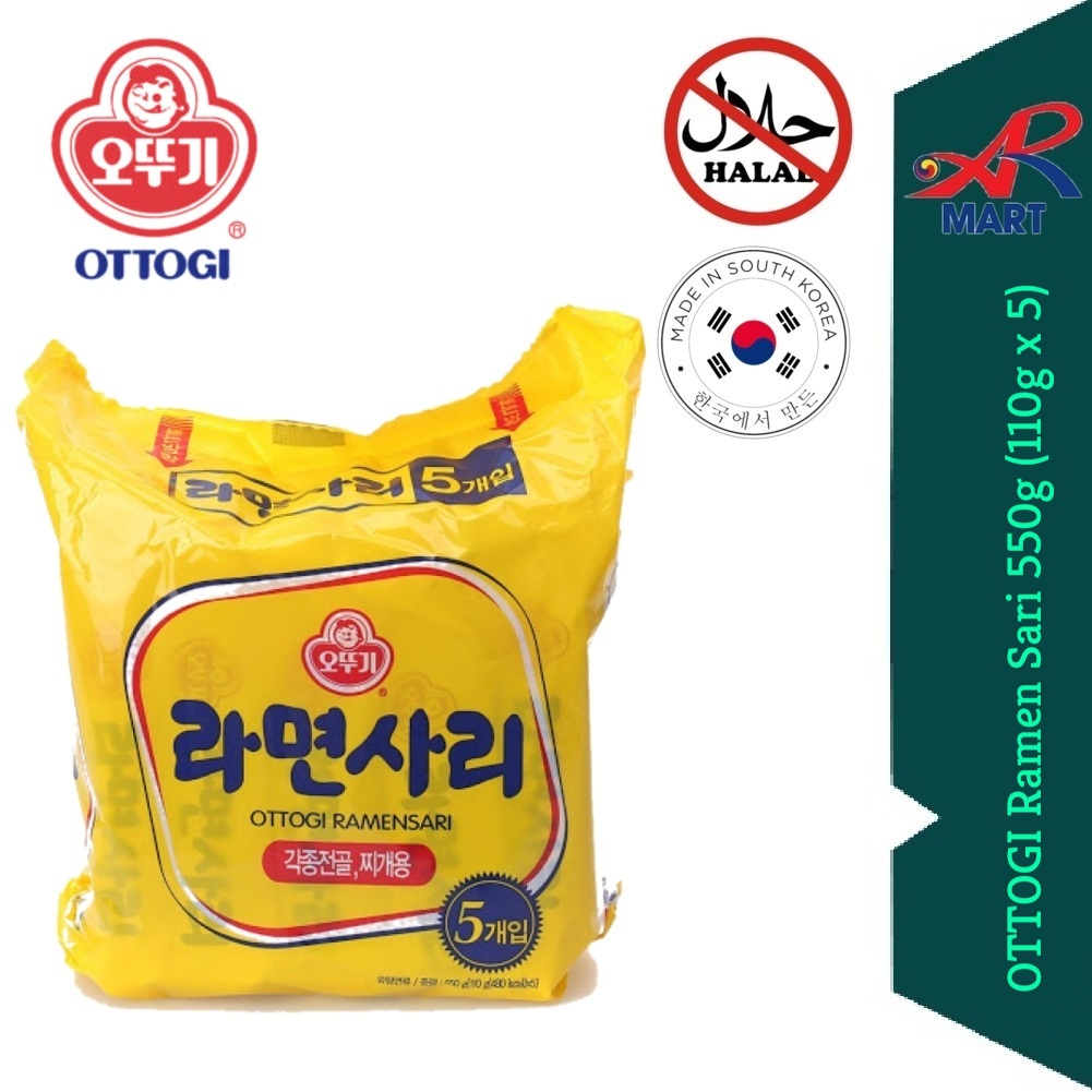 EXP: 05/2025 OTTOGI Ramen Sari Plain Korean Ramen Instant Noodle 550g (100g x 5) 오뚜기 라면사리 110g x ...