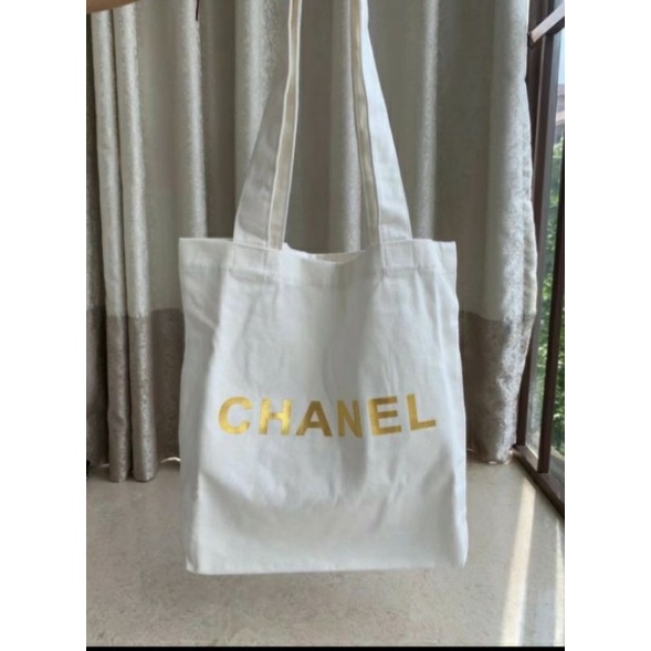 White Chnl Canvas Tote Bag With VIP Gift Box | Shopee Philippines