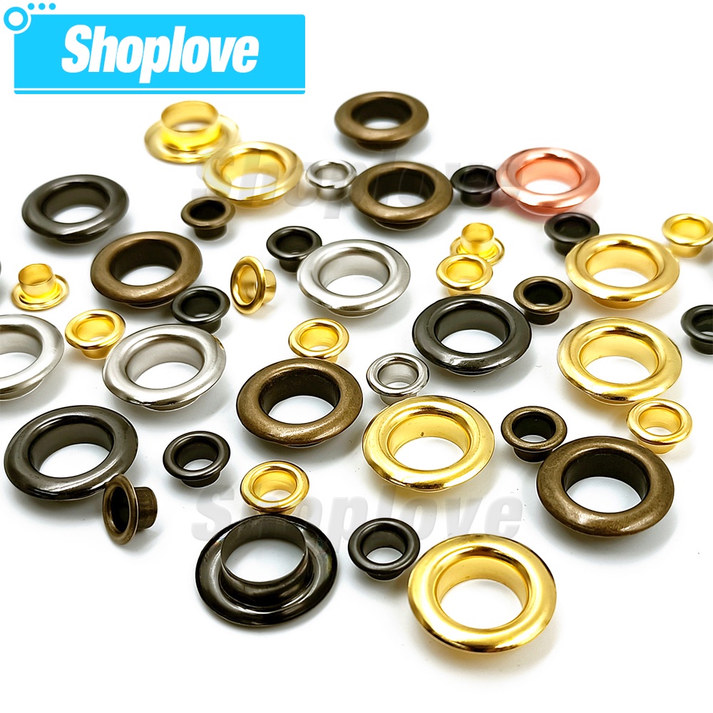 100Pcs 2mm-6mm 5 Colors Hole Metal Eyelets Grommets Hole Eye Rings for ...