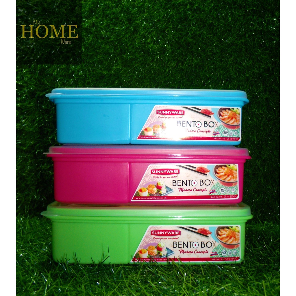 #516 Sunnyware Bento Lunch Box with Free Plastic Spoon & Fork (2 ...