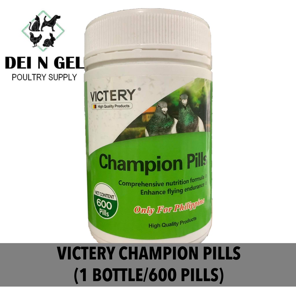VICTERY CHAMPION PILLS FOR PIGEON (1 BOTTLE/ 600 PILLS) | Shopee ...