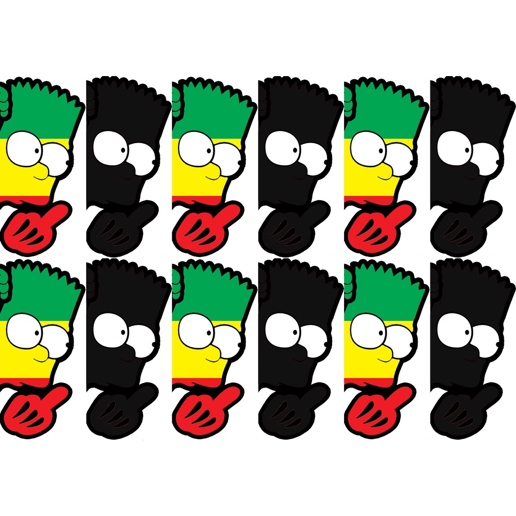 1 SET BART SIMPSON STICKER FOR MOTORCYCLE CAR VINYL STICKER A4 SIZE ...