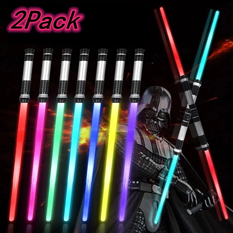 2Pc Flashing Lightsaber Laser Double Sword Toy Combo With Sound ...
