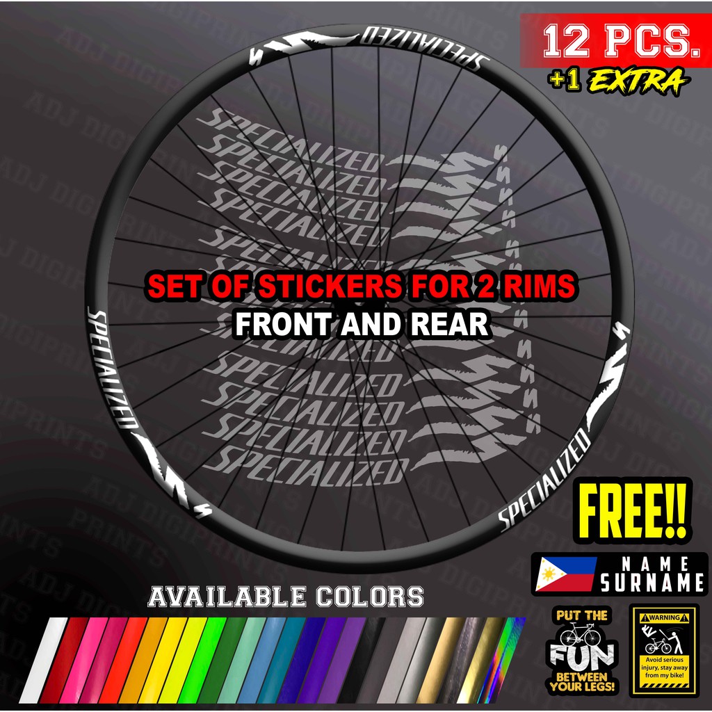 SPECIALIZED RIMS DECALS FOR MTB | Shopee Philippines