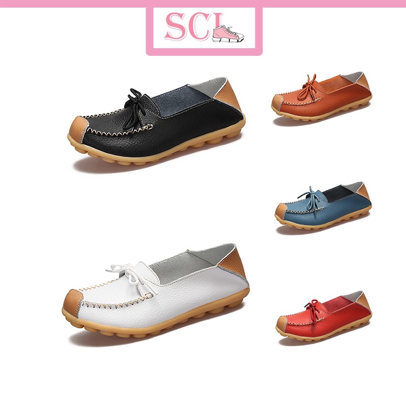[SCL] [Ready Stock][5 Color]Women's Fashion Loafers Genuine Cow Leather ...