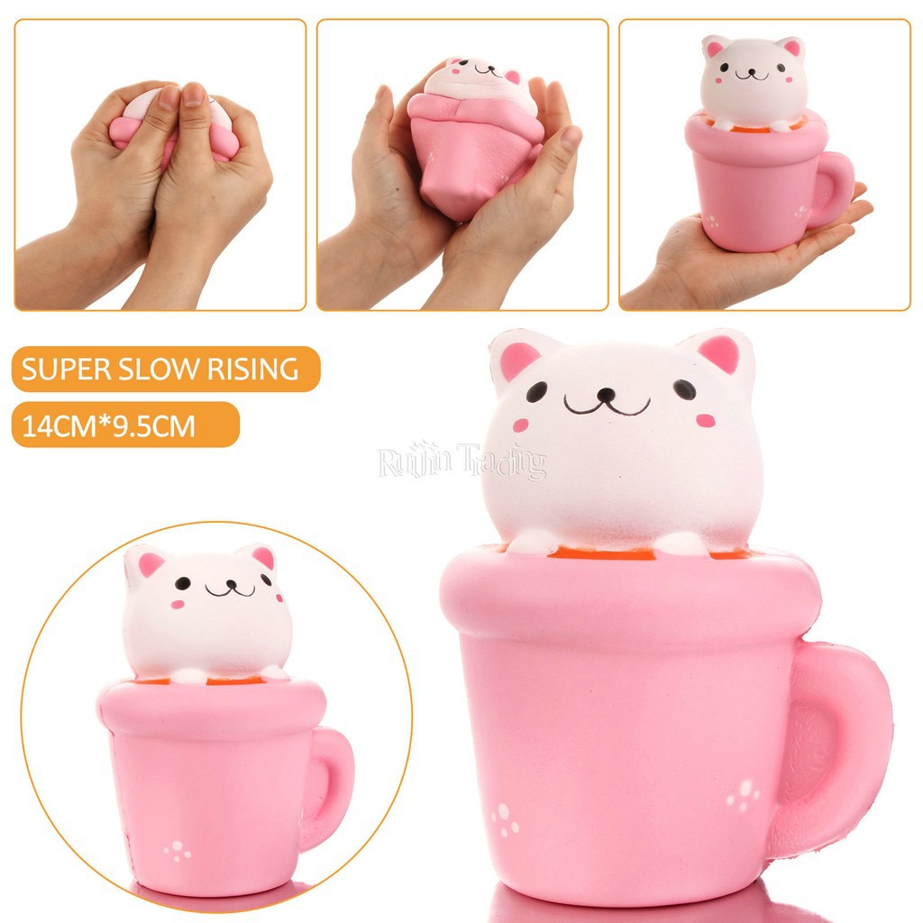 14cm Jumbo Squishy Kawaii Cup Cat Pussy Toy Shopee Philippines
