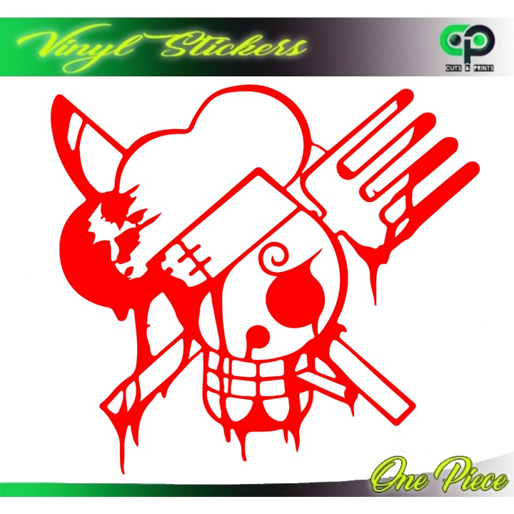 Sanji Logo 001 - One Piece Vinyl Sticker (For Laptop, Motorcycle, Car ...