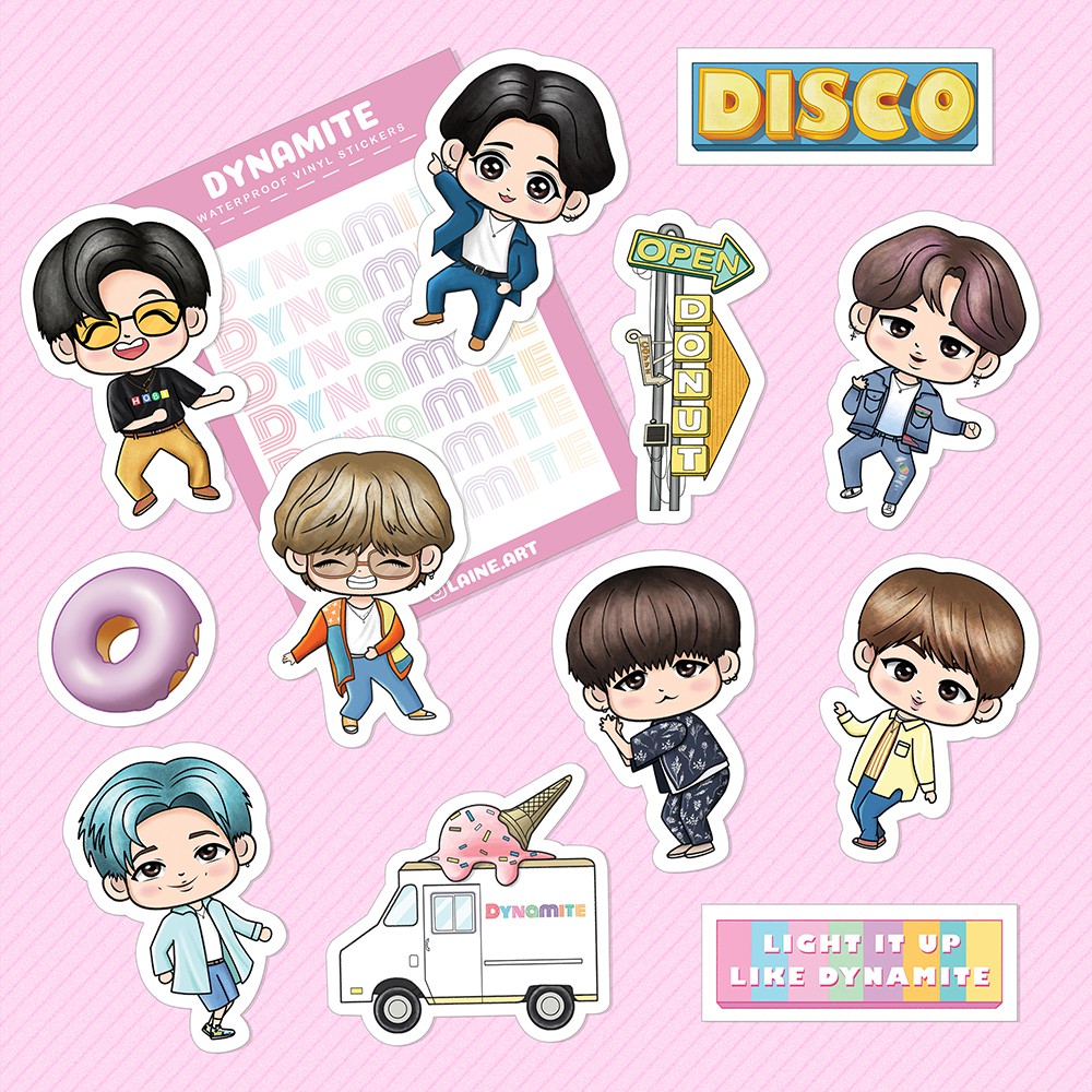 (12 pcs per Set) Dynamite Chibi Waterproof Vinyl Sticker Pack by Laine ...