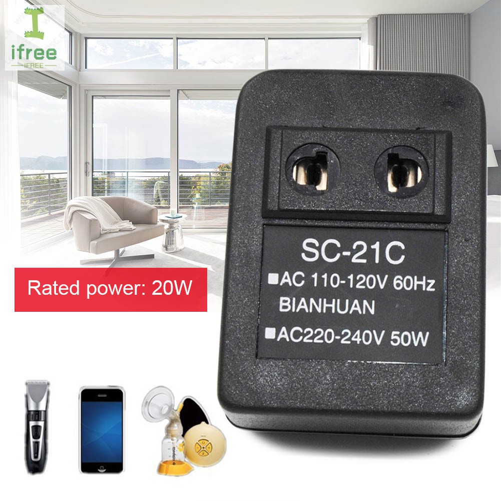 AC 220V to 110V/110V to 220V AC Power Voltage Converter 20W Adapter ...