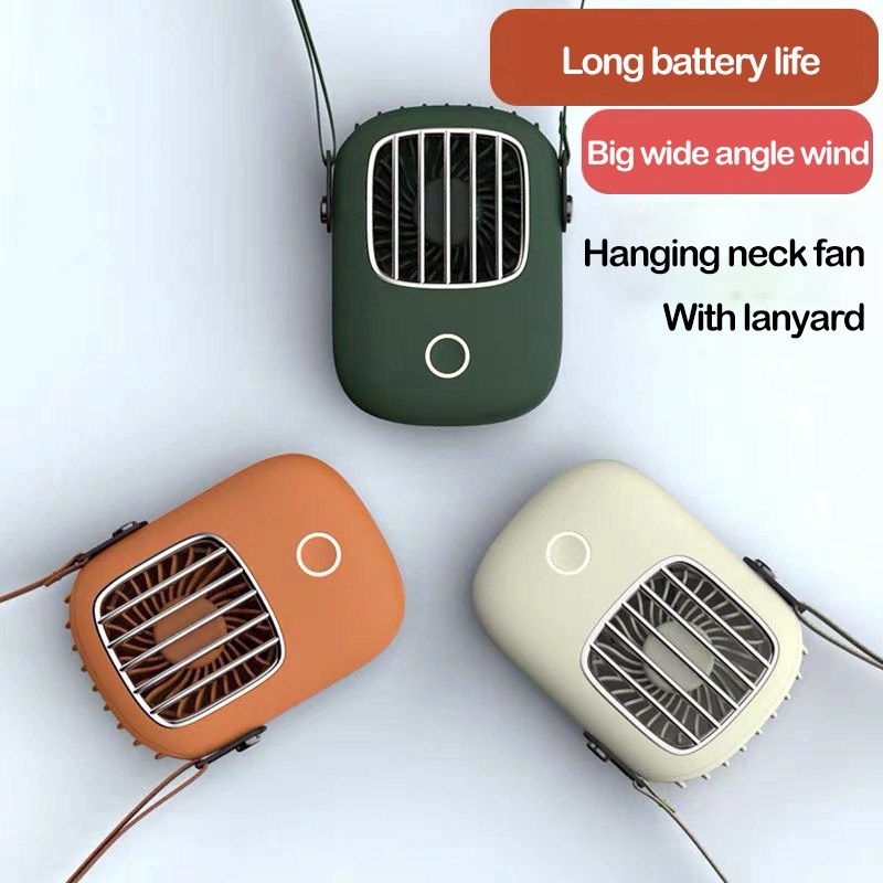 2022 Newest Portable Hanging Neck Fan Mini 3 Gears Adjustable Air ...