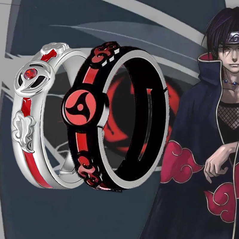 Anime Naruto Ring Akatsuki Itachi Sharingan Adjustable Metal Couple ...