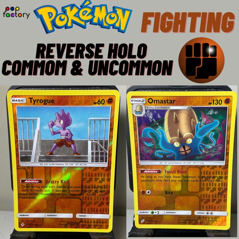 FIGHTING Type Pokemon REVERSE HOLO COMMON/UNCOMMON Pokemon TCG Cards ...