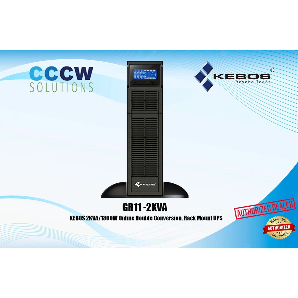 KEBOS 2KVA/1800W Online Double Conversion, Rack Mount UPS (GR11-2KVA ...