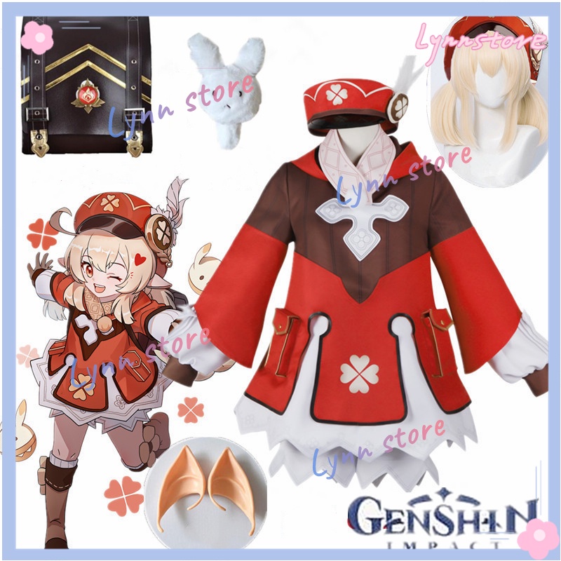 Genshin Impact Cosplay Spark Knight Klee Costume Uniform Wig Cute Girl ...