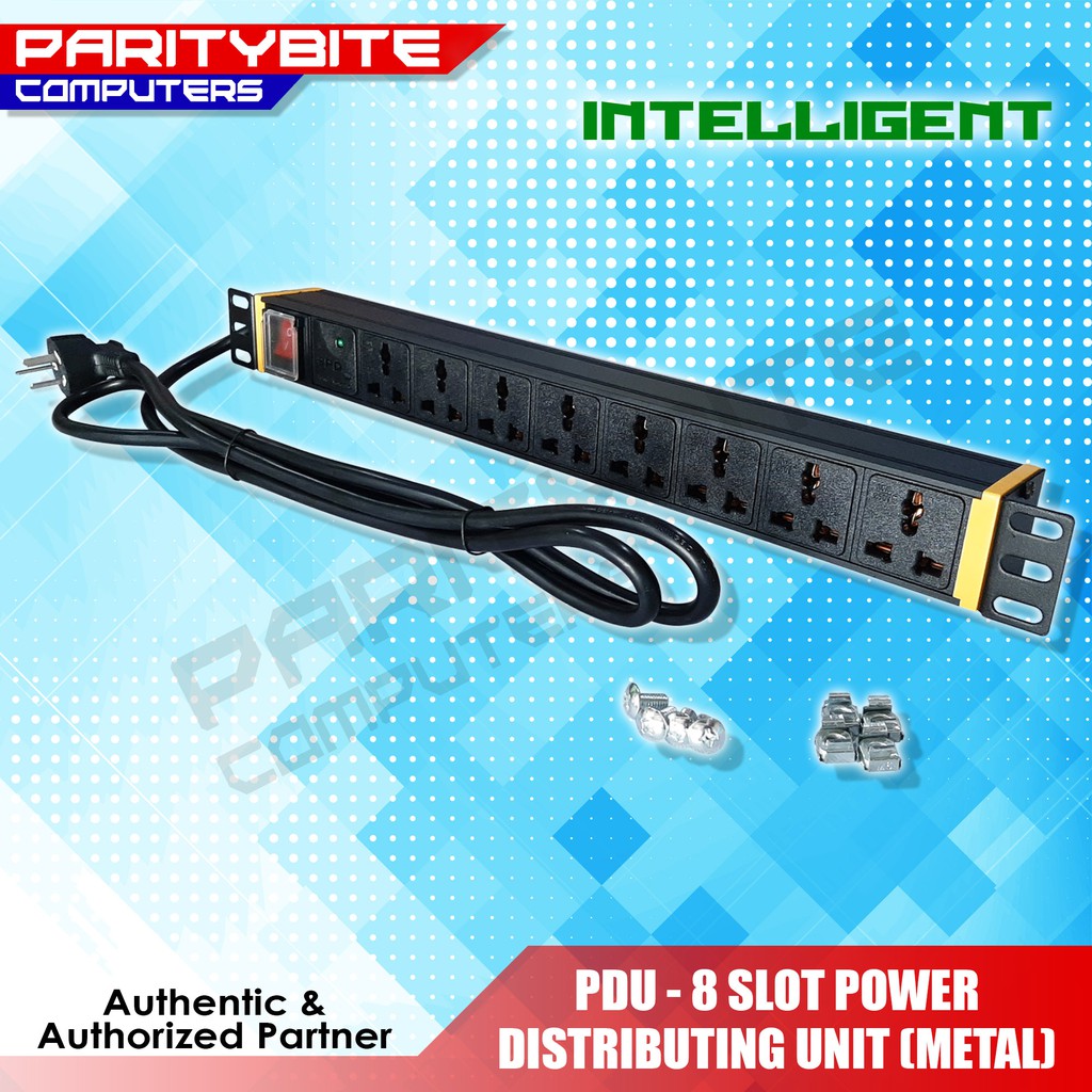 8 Slots Metal Rack mount PDU for Data Cabinet Rack Metal | Shopee ...