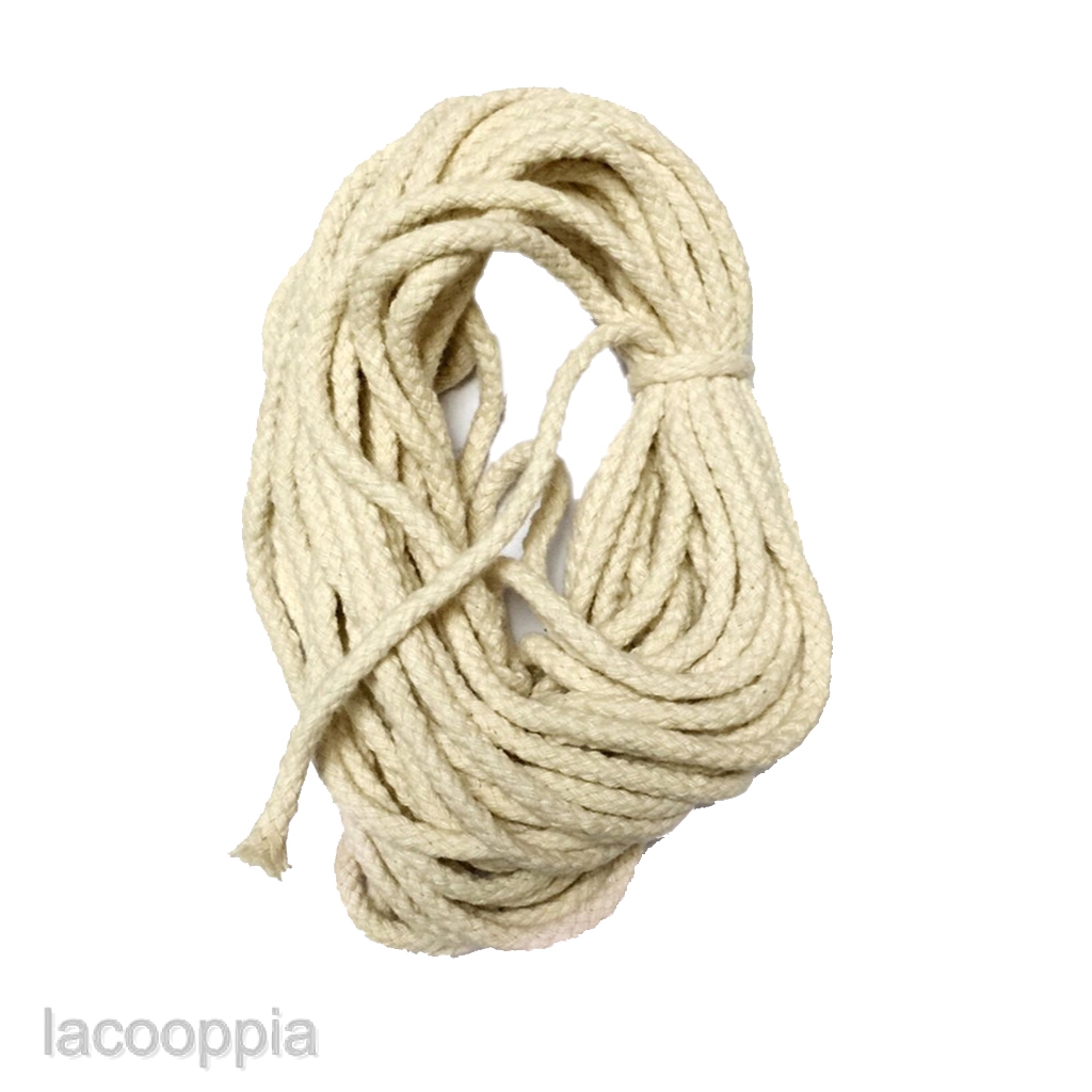 10m Natural Twisted Braided Cotton Rope Cord String 5mm For DIY ...