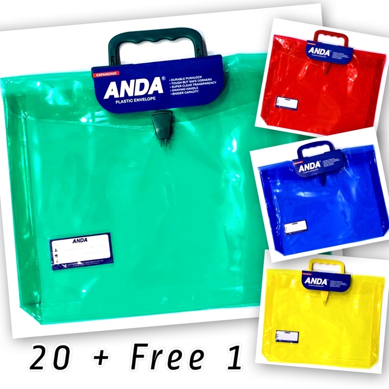 ANDA Expanding Envelope Colored with handle push lock long size 20 ...