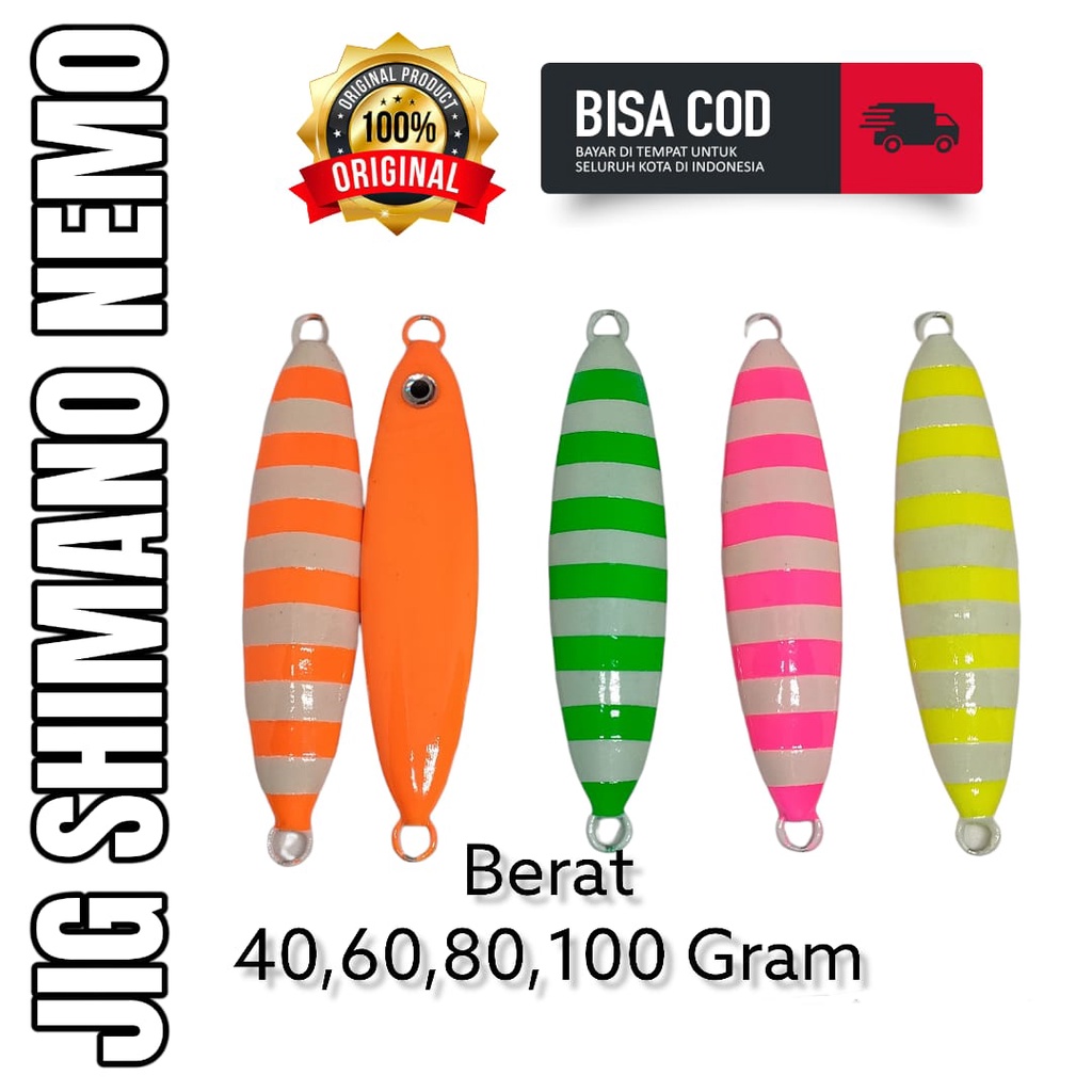 Metal JIG 40, 60, 80, 100 GRAM SHIMANO NEMO COFFEE (FISHING PIPE ...