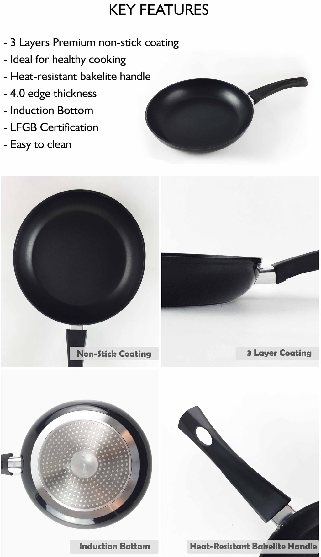 Dynamex Forged Induction 24cm Premium Non-stick Coating Frying Pan ...