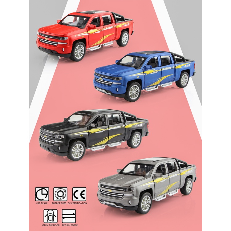 Chevrolet Silverado Pickup Truck Kids Toys 1:32 Alloy Car Model CheZhi ...