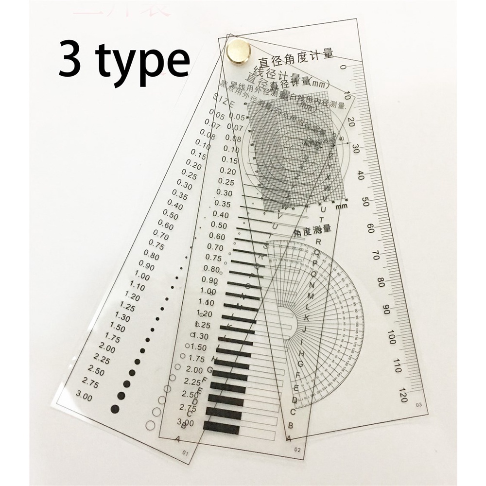 9CkB1sets Gauge Point Gauge Transparent Film Stain Card Comparison Card ...