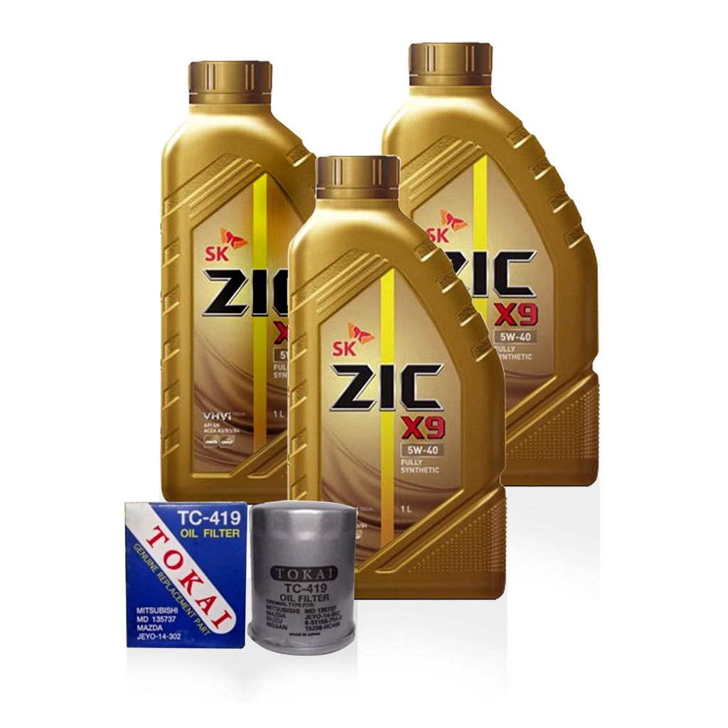 SK ZIC X9 5W-40 Fully Synthetic Oil Change Bundle for Mitsubishi Mirage ...
