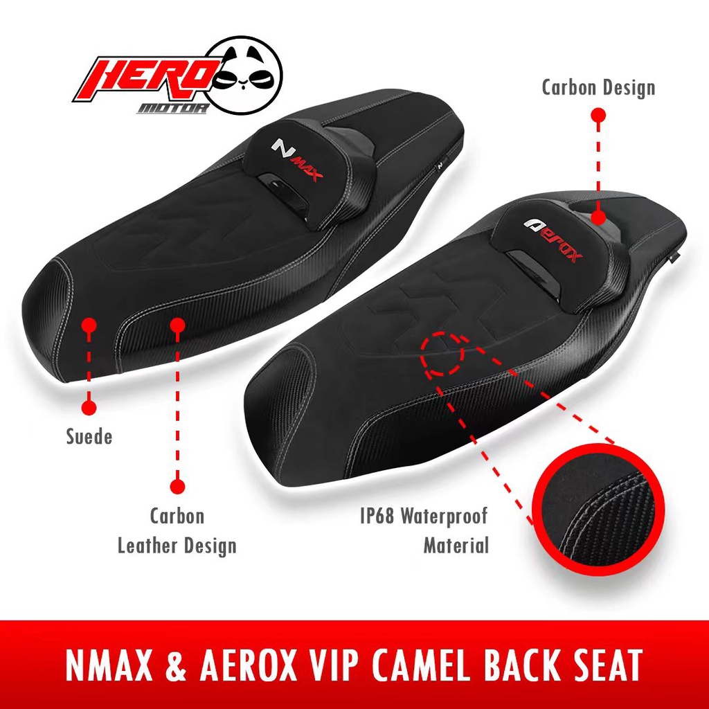 KNO VIP Deluxe Camel Seat Assembly For Nmax v1 & v2 / Aerox v1 & v2 / Click 125 & 150 | Shopee ...