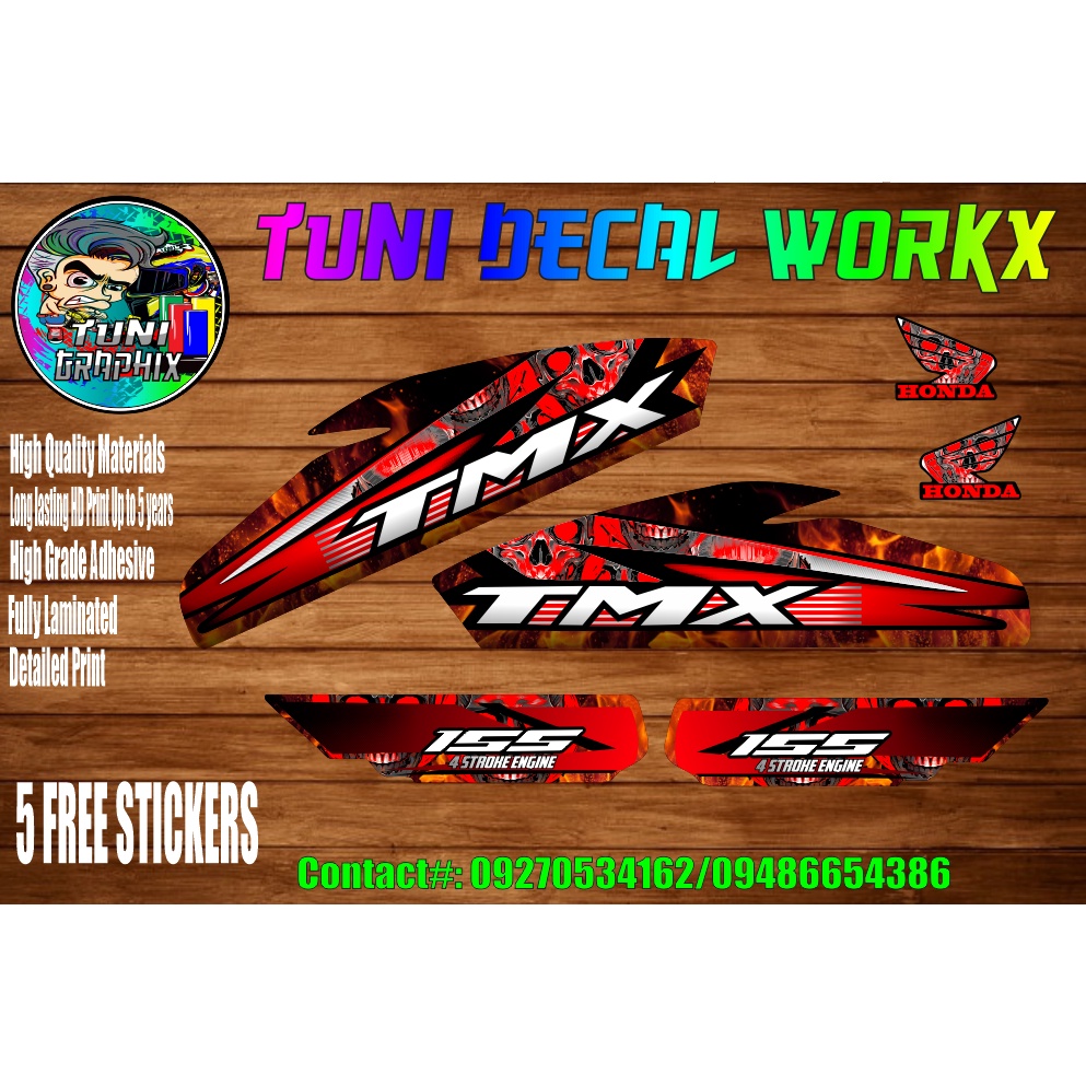 TMX 155 CUSTOMIZED STOCK DECAL V4 W/ FREEBIES | Shopee Philippines